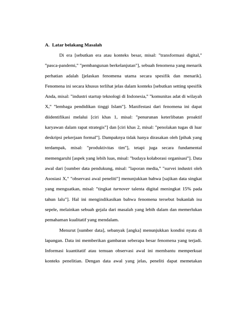 Template Skripsi Kualitatif | PDF