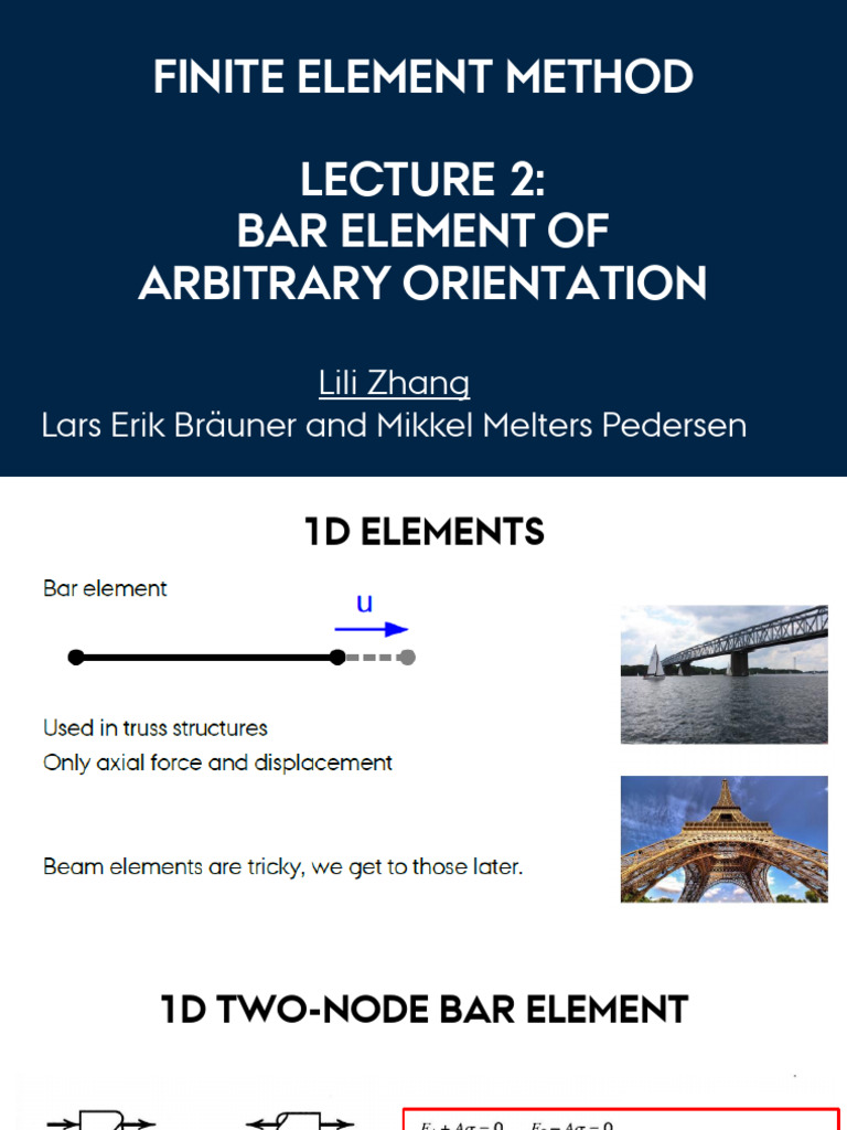 L 2 Bar Element Arbitrary Orientation | PDF | Finite Element Method ...