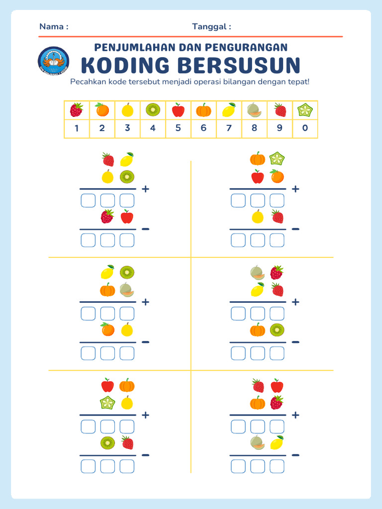 Koding Penjumlahan Dan Pengurangan Bersusun | PDF