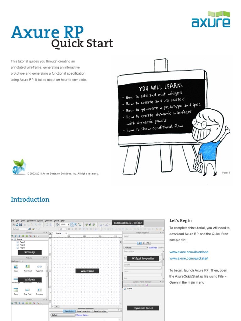 Quick Start: Axure RP | PDF | Tab (Gui) | Widget (Gui)