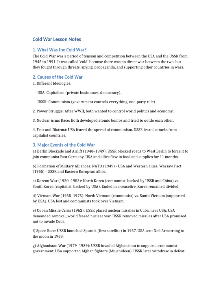 Cold War Overview and Key Events | PDF | Cold War | Soviet Union