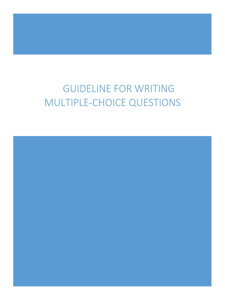 Writing Effective Multiple-Choice Questions | PDF | Multiple Choice ...