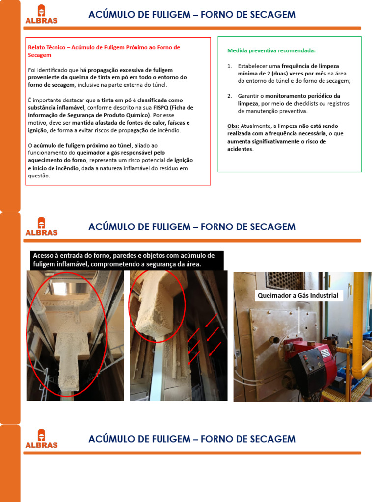 ACÚMULO DE FULIGEM – FORNO DE SECAGEM | PDF