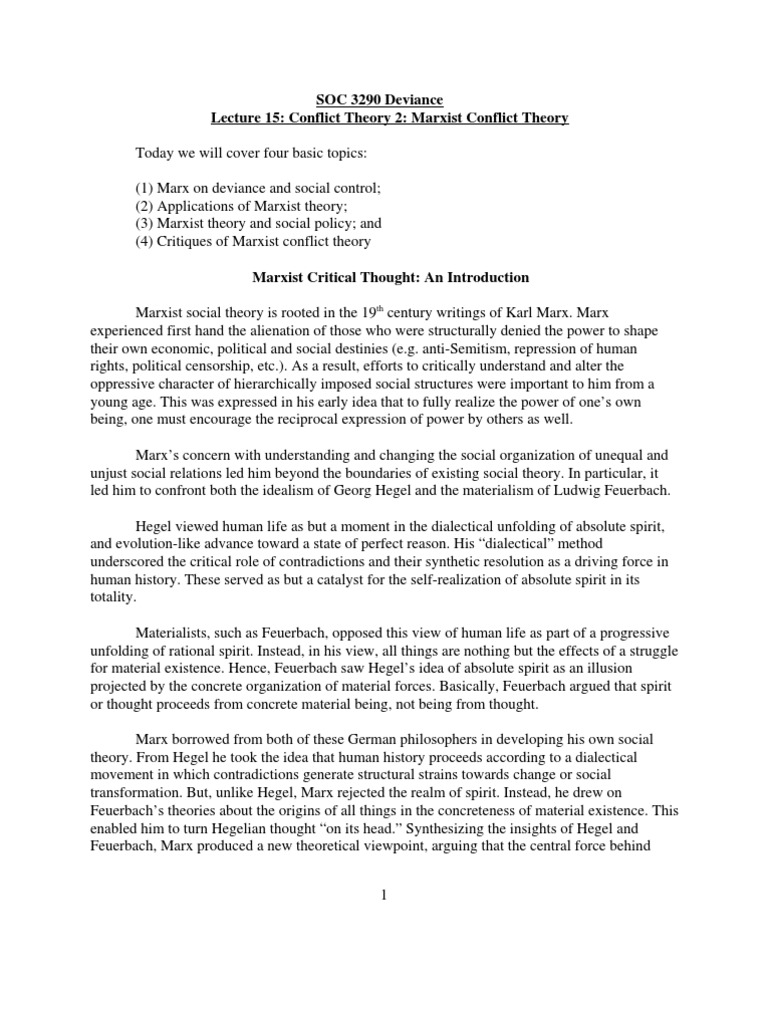 Marxist Conflict Theory and Deviance | PDF | Karl Marx | Deviance ...