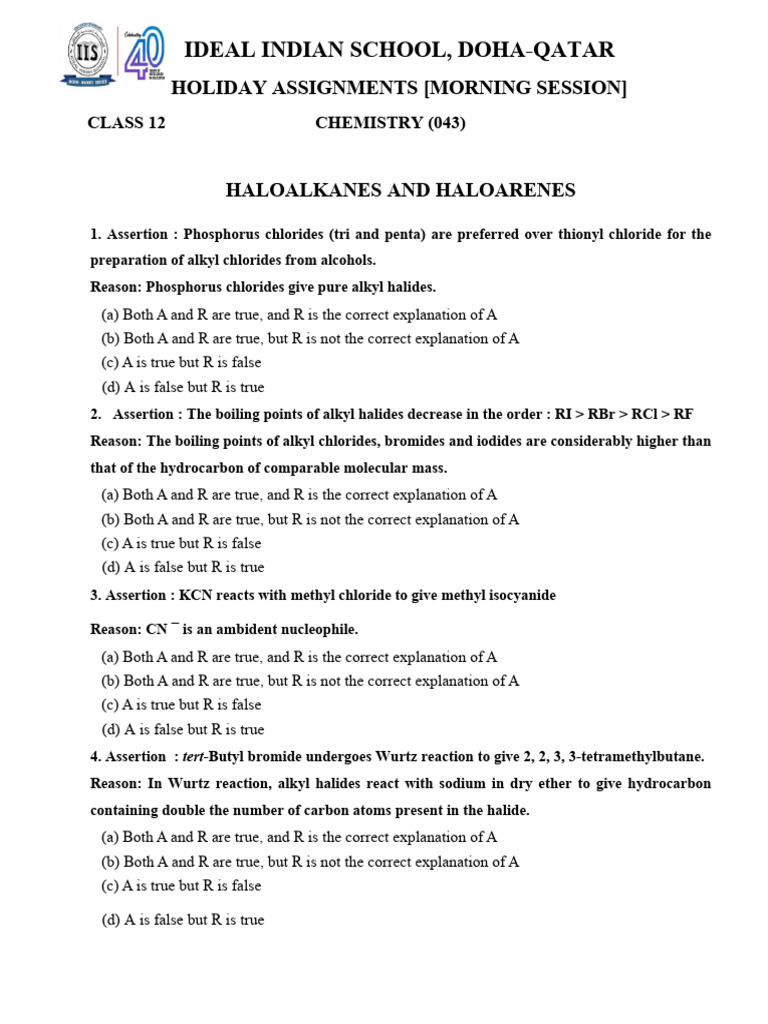 Holiday Assignments 25-26 | PDF | Ether | Chemical Substances