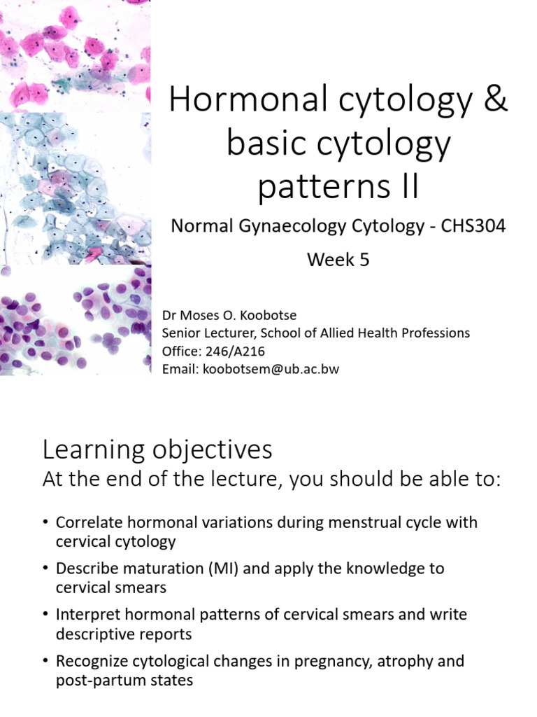 Week 5 - L5 - Hormonal Cytology Cytology Patterns II - 2025 | PDF ...