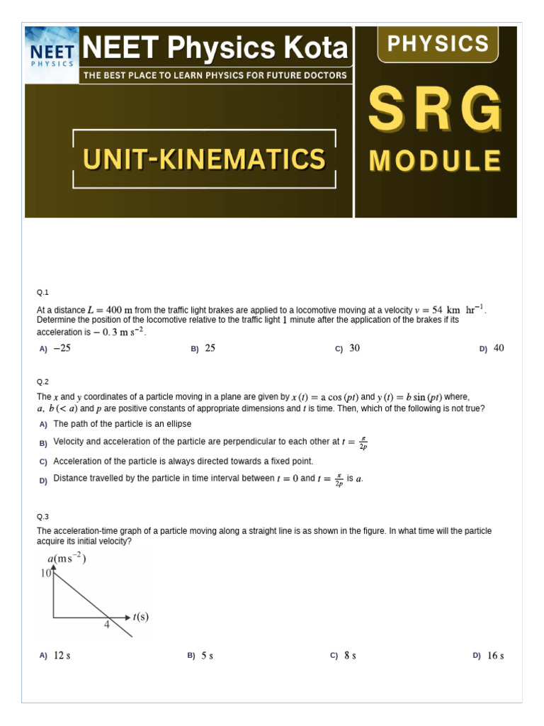 SRG Module Kinematics PDF 1 | PDF | Acceleration | Velocity