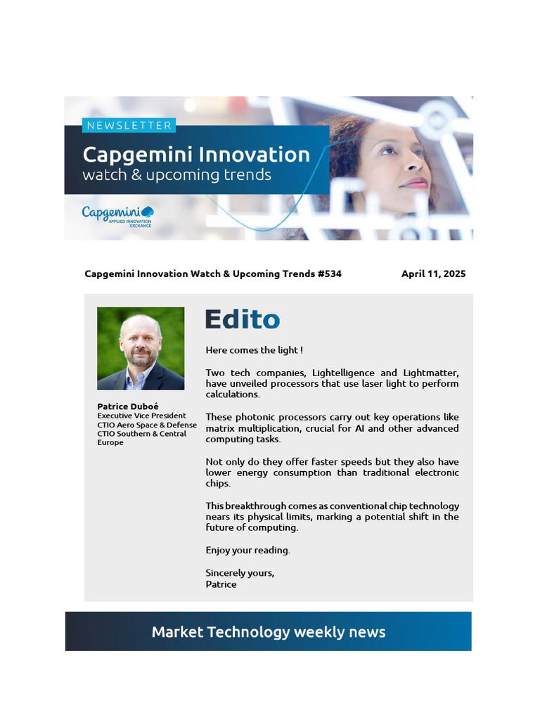 Capgemini's Insights on Tech Innovations | PDF | Artificial ...