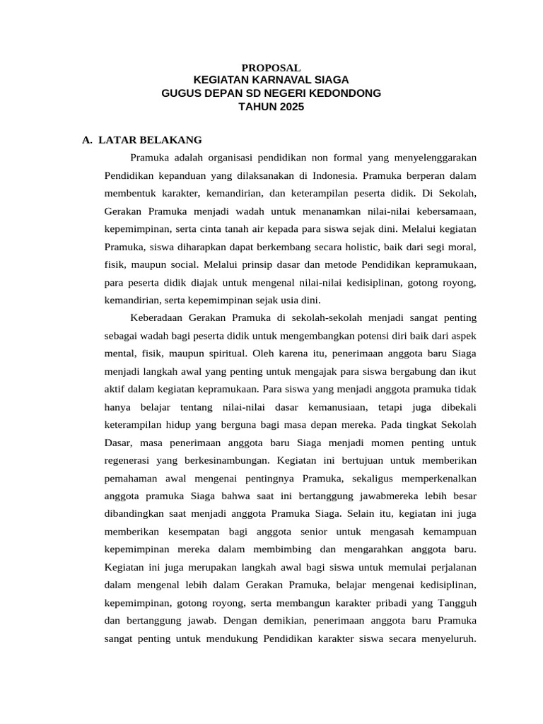 Proposal Keg. Karnaval Siaga | PDF