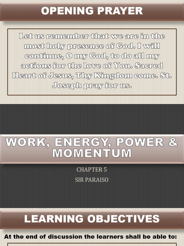 Work, Energy, Power & Momentum Guide | PDF | Momentum | Collision