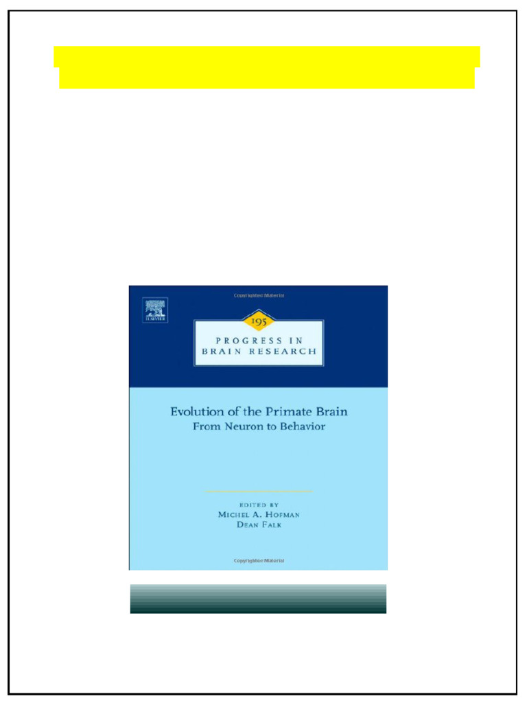 Evolution of the Primate Brain 1st Edition Michel A. Hofman And Dean Falk (Eds.) newest edition ...