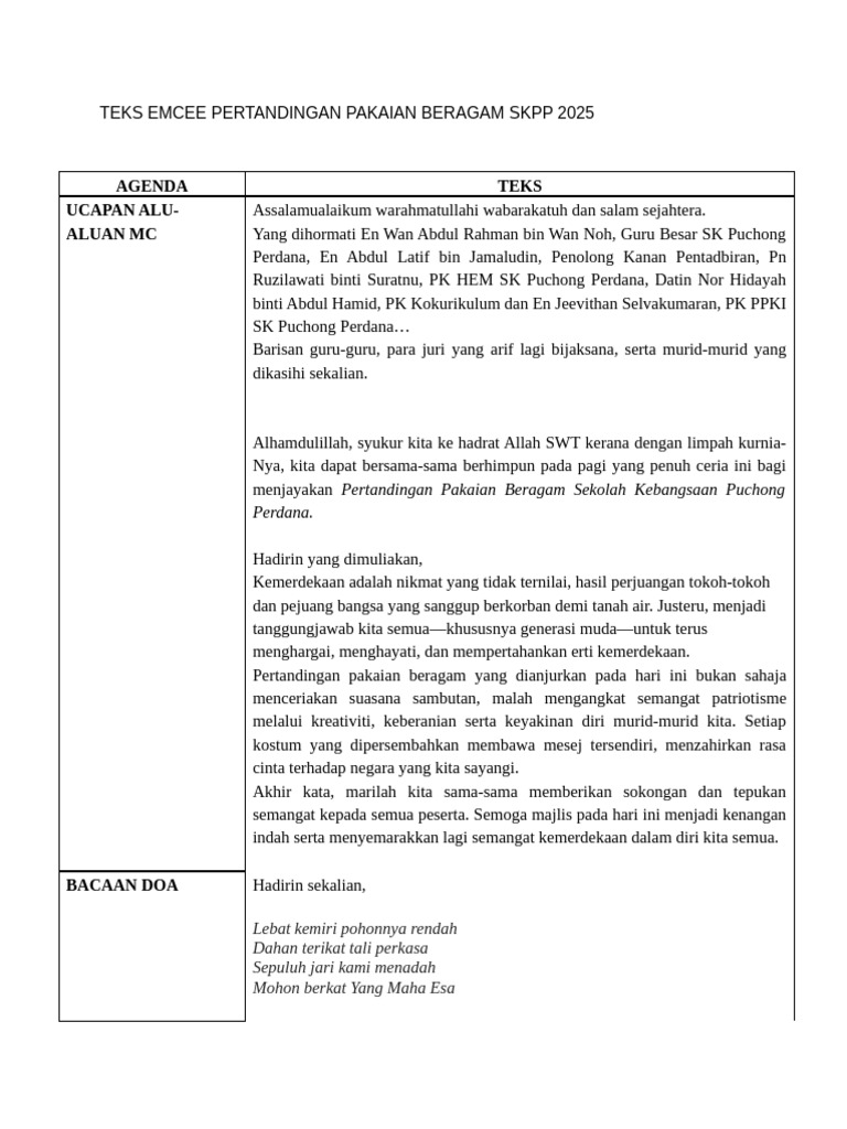 Pertandingan Pakaian Beragam SKPP 2025 | PDF