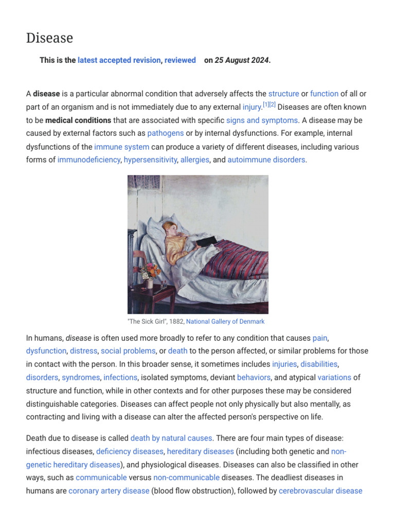 1) Define Disease - Wikipedia | PDF | Mental Disorder | Infection
