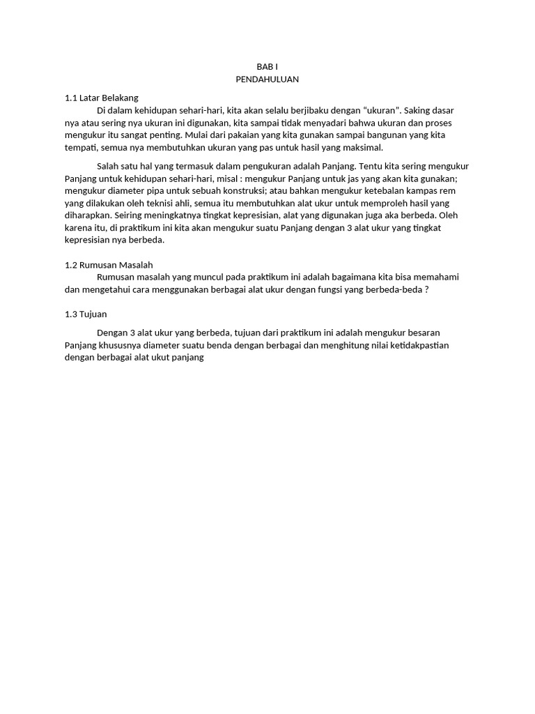 Jurnal Praktikum Fisika Dasar (Pengenalan Alat Ukur Panjang) | PDF