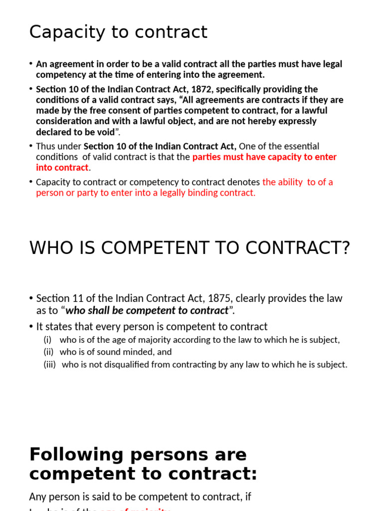 Understanding Contract Capacity in India | PDF | Insanity Defense ...