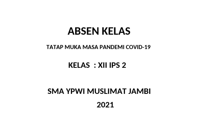 Cover Absen Siswa | PDF