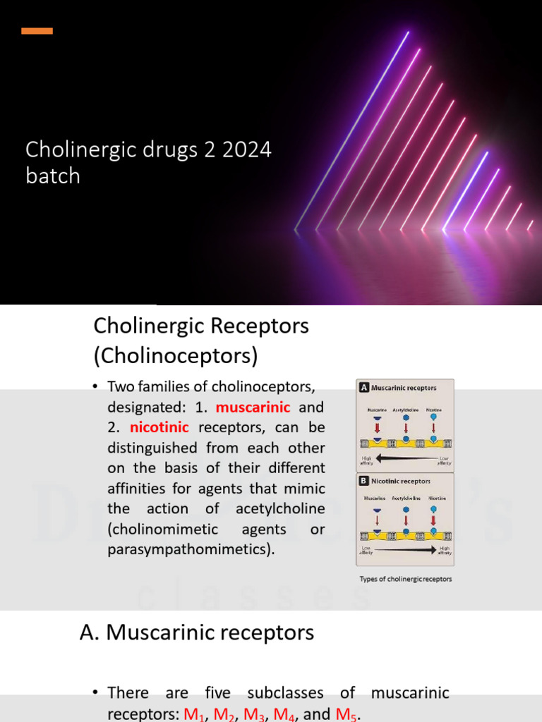 Cholinergic Drugs 2 2024 Batch2 | PDF | Acetylcholine | Neurophysiology