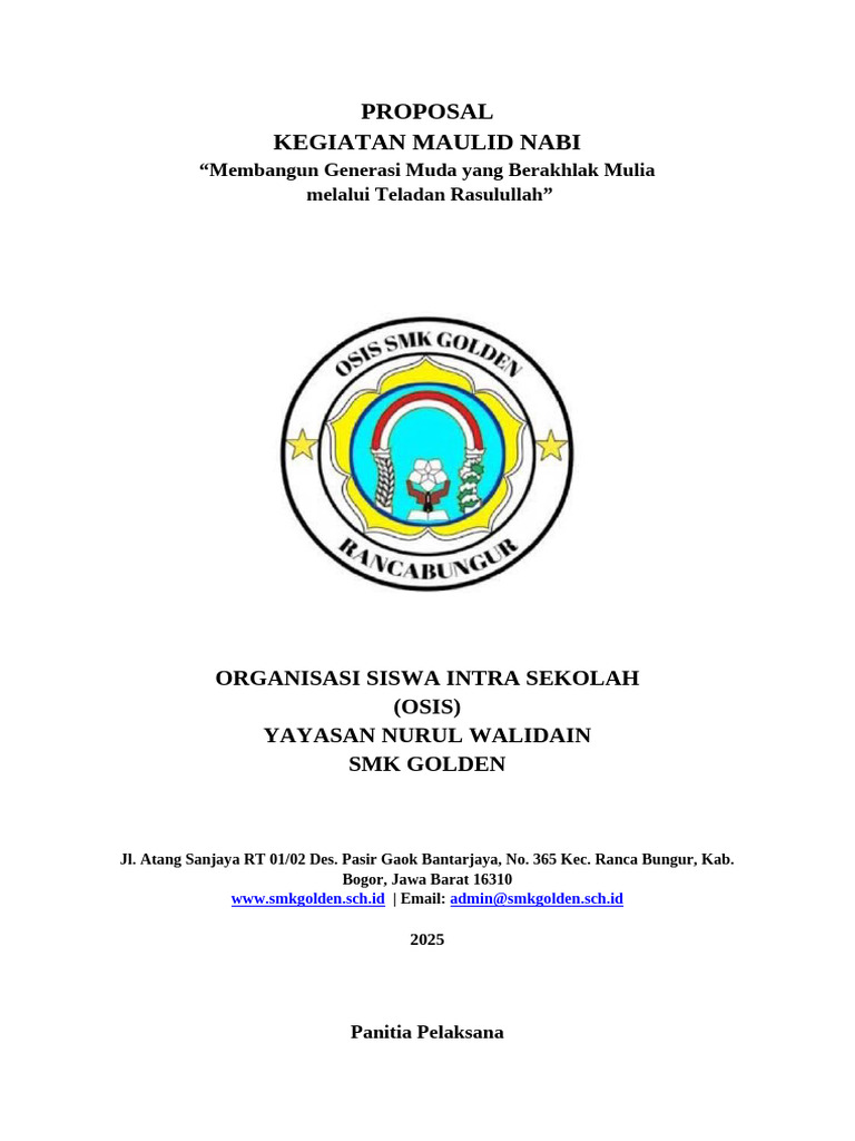 Proposal acara Maulid nabi 2025 sekolah fiks 1 | PDF