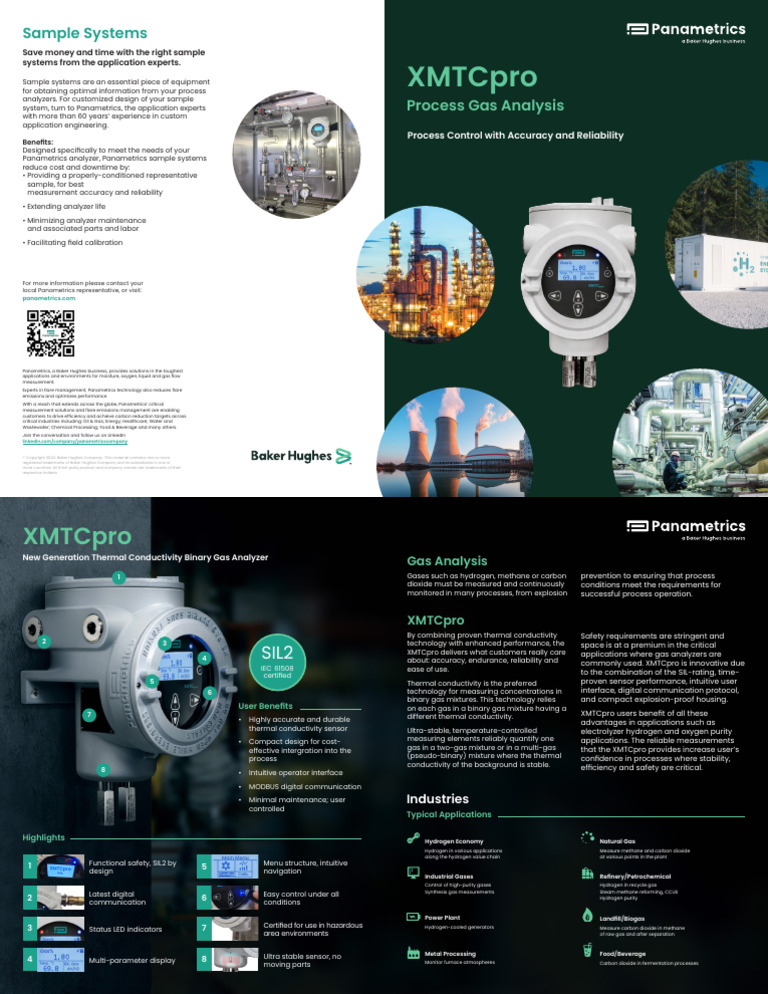 XMTCpro: Reliable Gas Analysis Solutions | PDF | Hydrogen | Methane