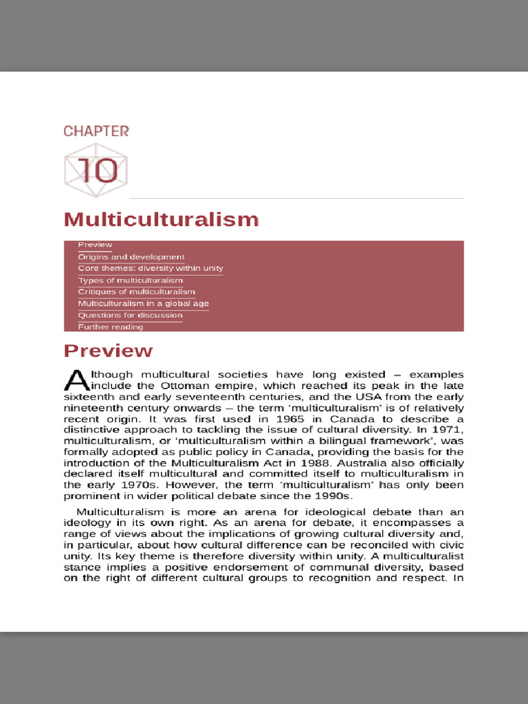 Multiculturalism - Origin and Development | PDF