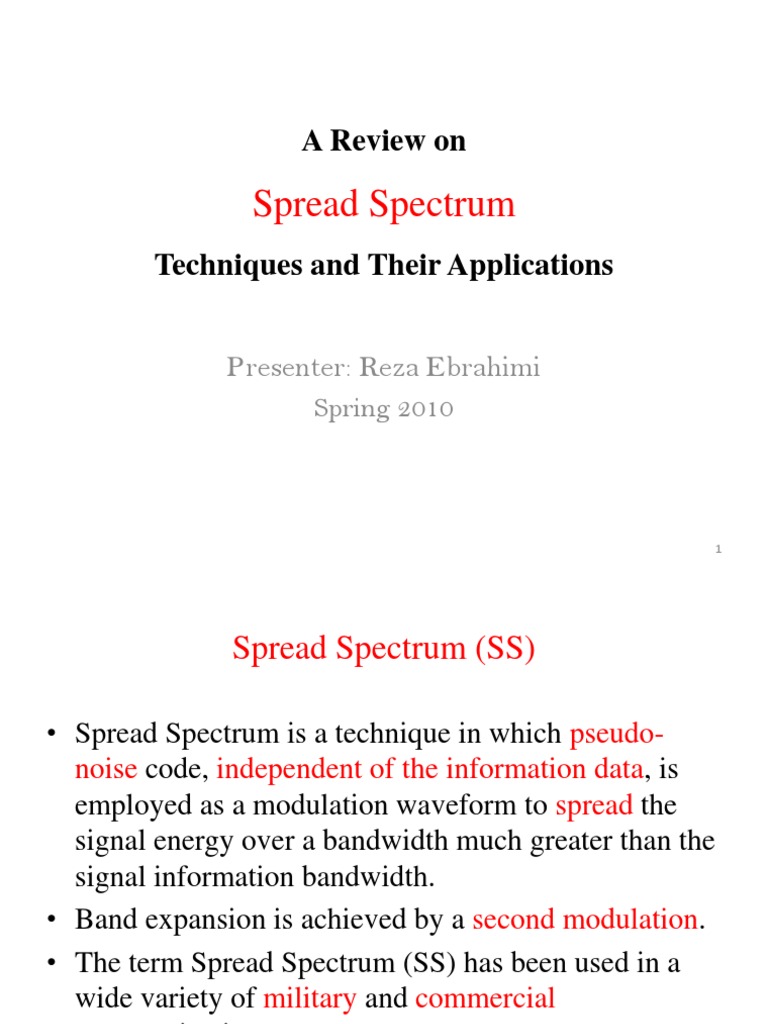 Spread Spectrum Techniques Overview | PDF | Orthogonal Frequency ...