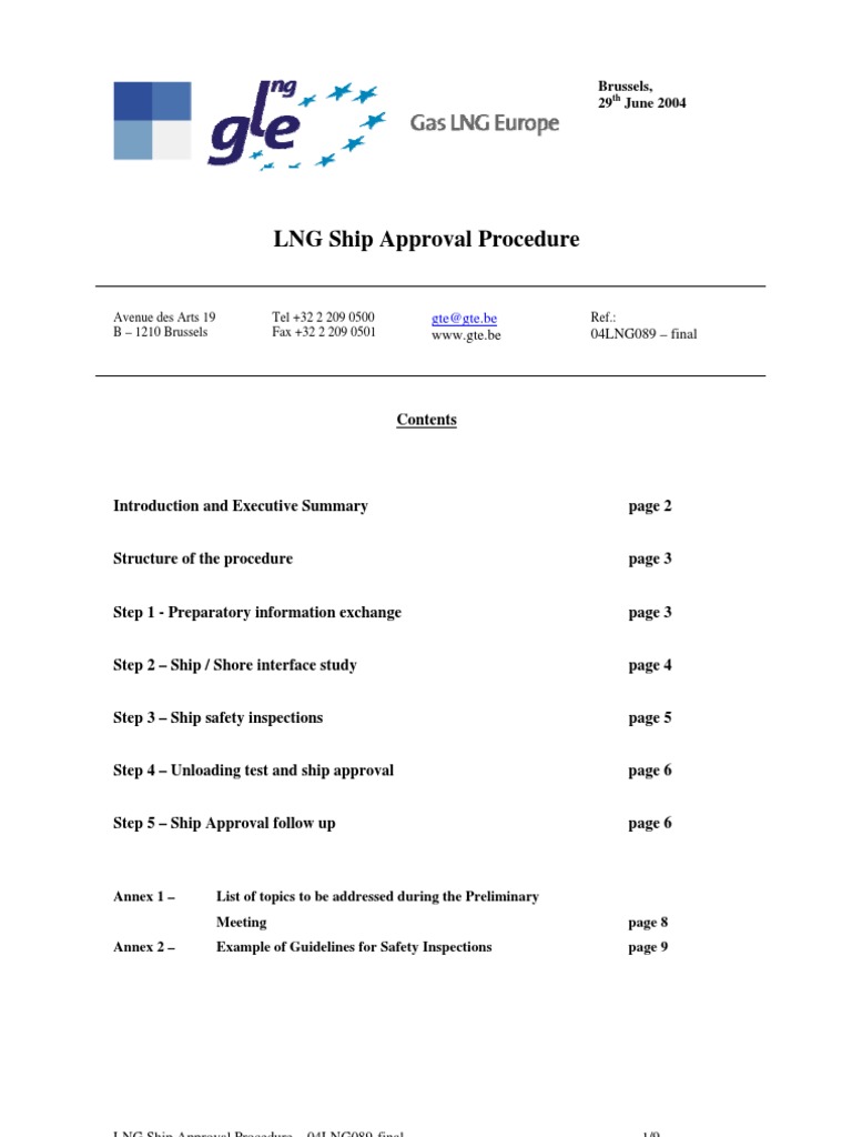 GLE LNG Ship Approval Procedure | PDF | Liquefied Natural Gas | Ships