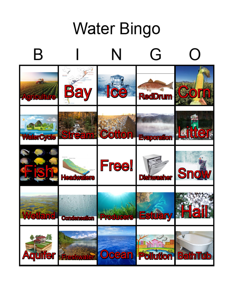 Water Resource Water Bingo Game Cards 30 | PDF | Water | Fresh Water
