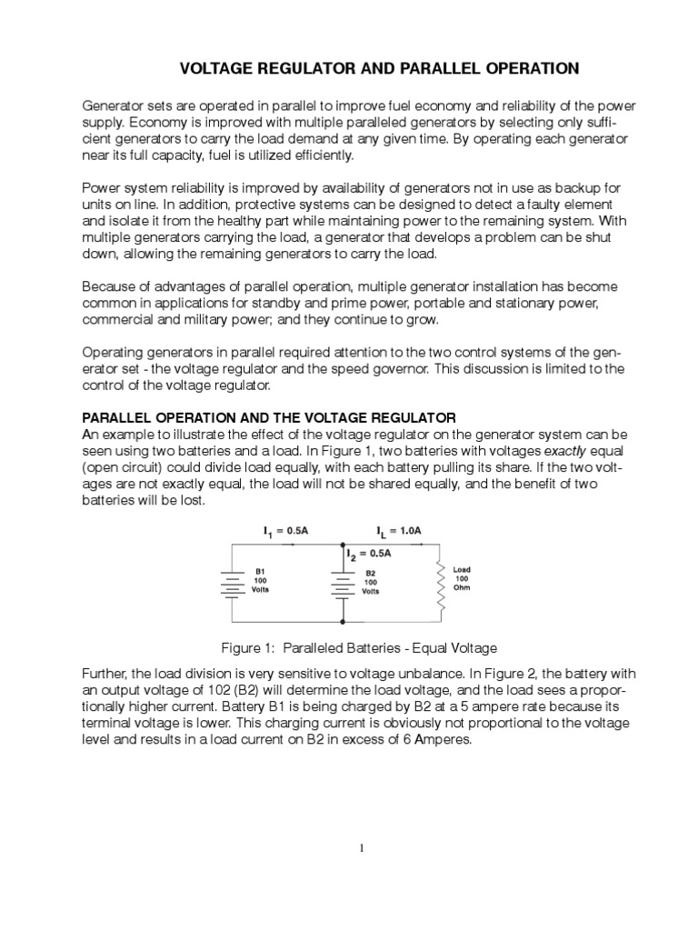 Voltage Regulator and Parallel Operation | PDF