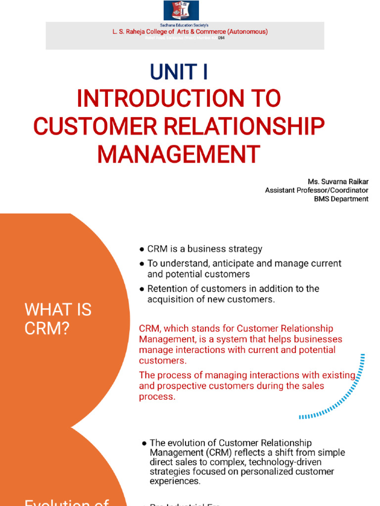 CRM Unit 1 | PDF