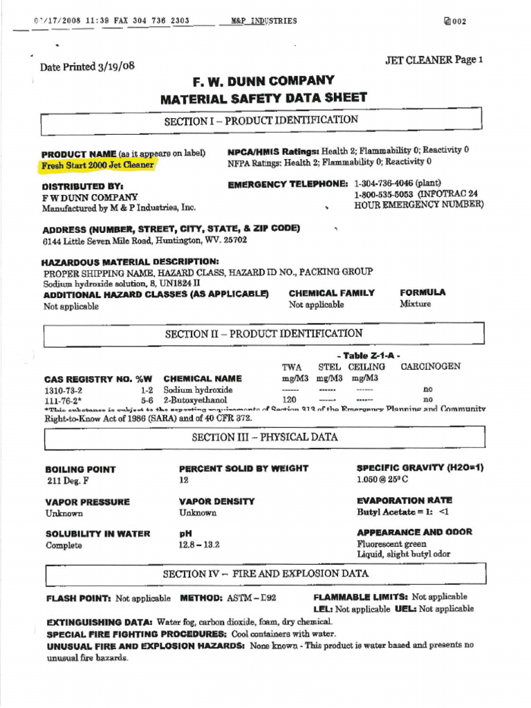 Fresh Start 2000 Jet Cleaner | PDF