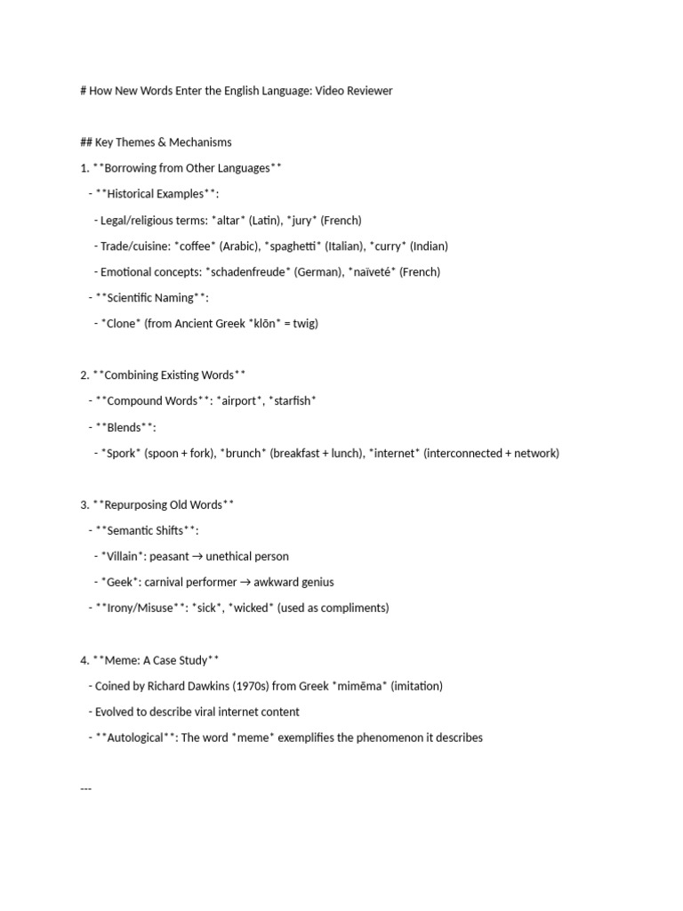 Reviewer Draft (Structure of English) | PDF | Grammatical Gender | Noun