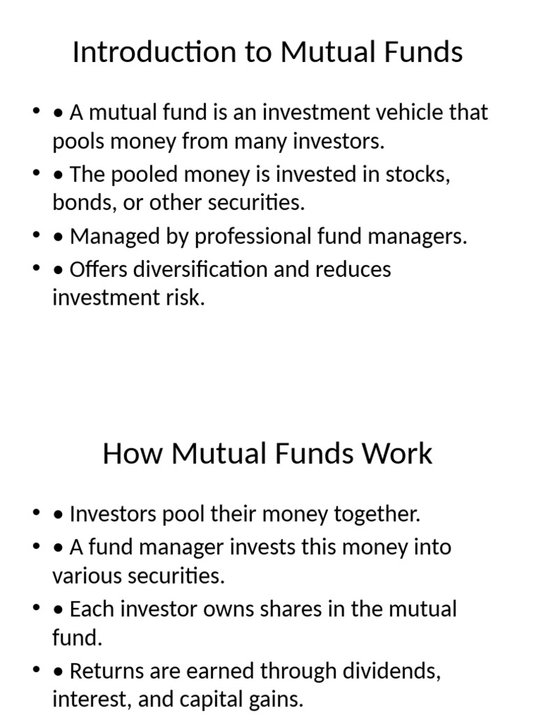 Mutual Funds Presentation | PDF