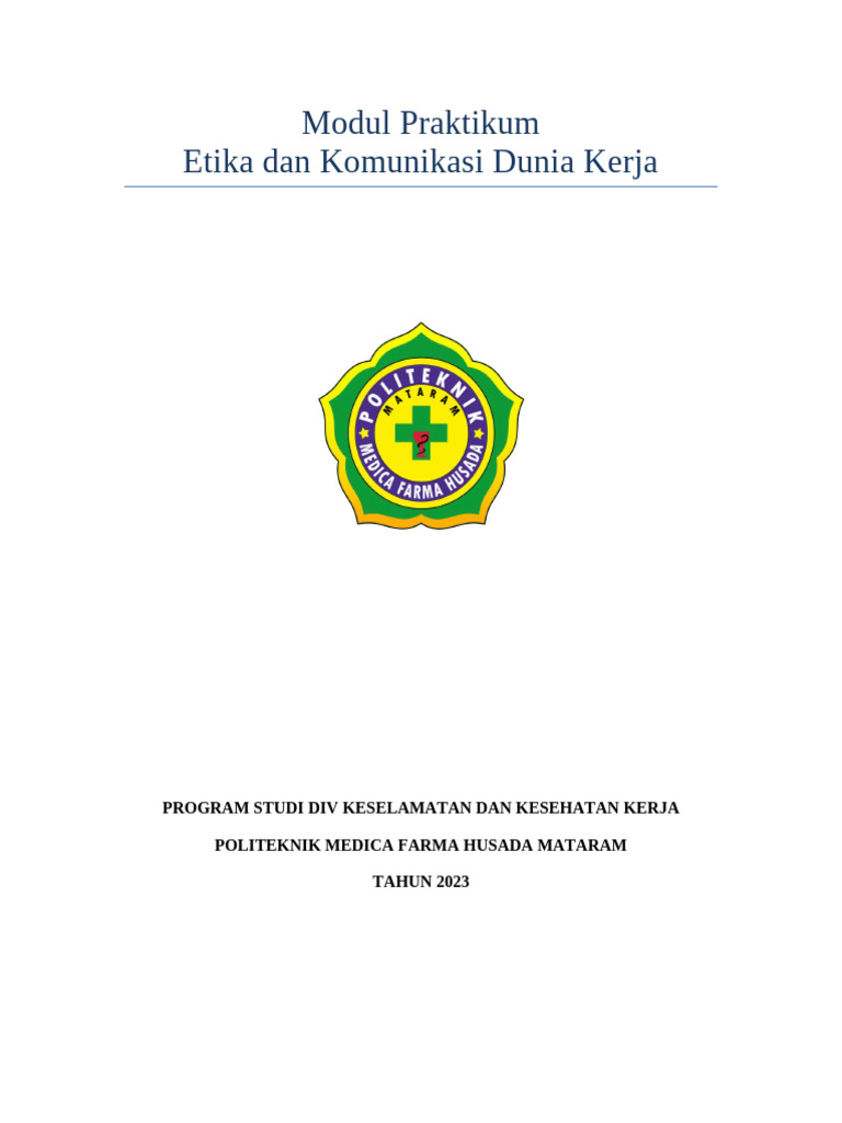 Praktikum Etika dan Komunikasi K3 | PDF