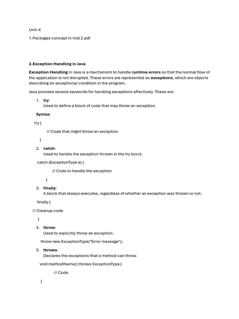 Unit-4 and Unit-5 End Sem | PDF | Method (Computer Programming) | Thread (Computing)