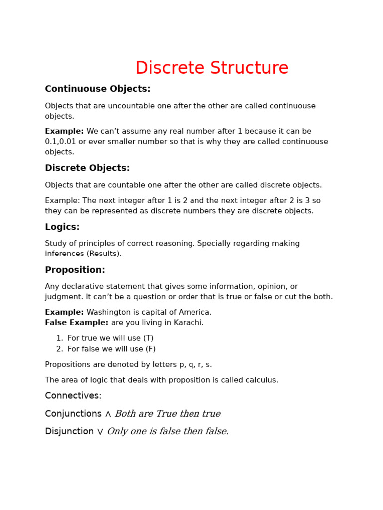 Lecture 1 (Discrete Structure) (By Yahya PU GC) | PDF