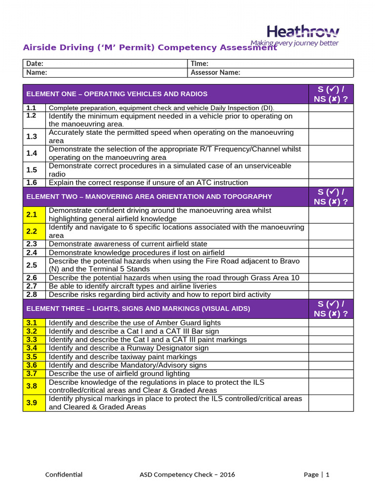 Airside Driving Competency Assessment | PDF | Aviation