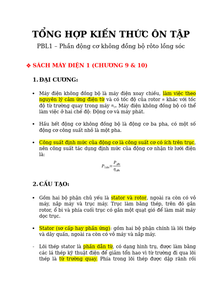 PBL1 - Máy Điện | PDF