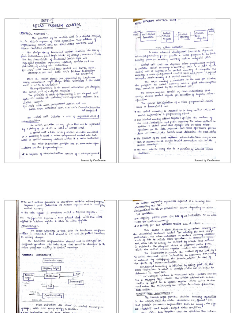 COA UNIT-3 Control Unit, Central Processing Unit (1) | PDF