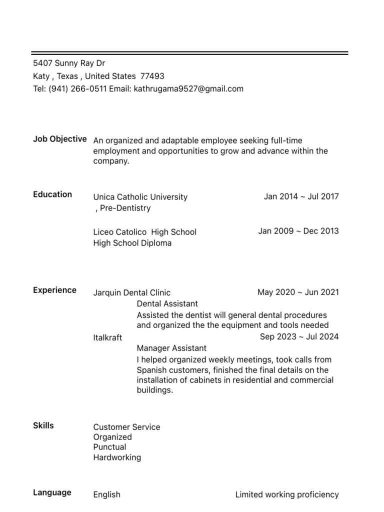 Job Objective | PDF