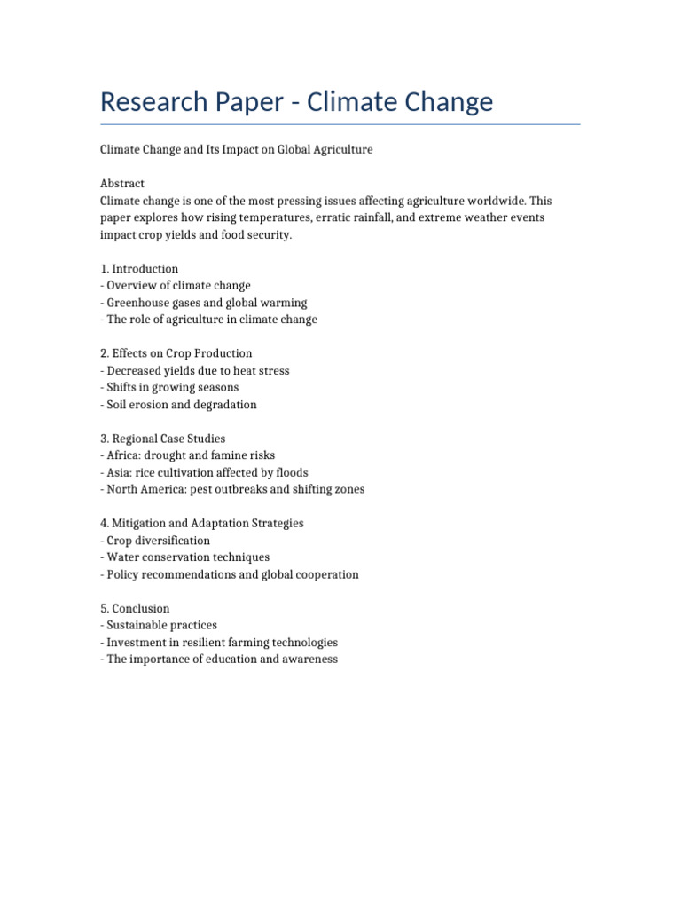 Research Paper - Climate Change | PDF