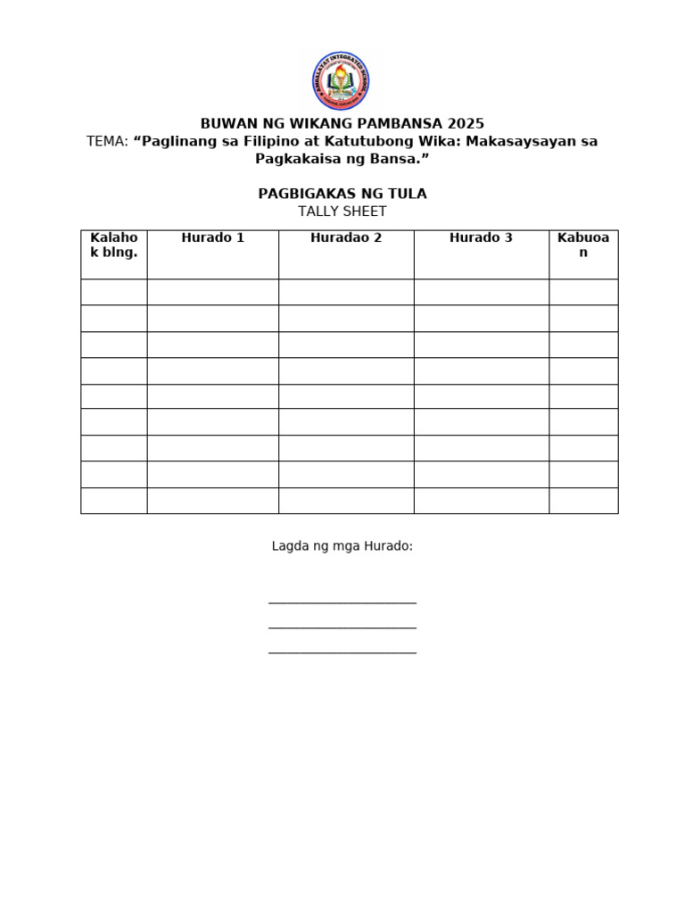 BNW Tally Sheet | PDF