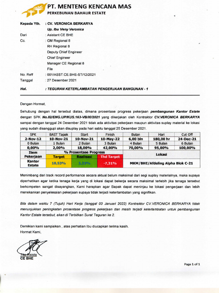 Cbi - Mkm.bhe CV - Veronika - Teguran 1 | PDF