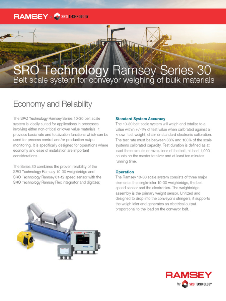 SRO Ramsey Series 30 Belt Scale System Data Sheet 23.05.2024 FINAL | PDF | Electrical ...