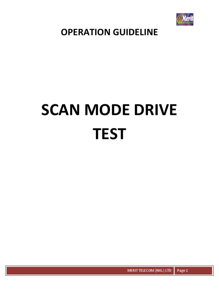 Guidelines for Conducting Drive Tests in Scan Mode Using TEMS ...