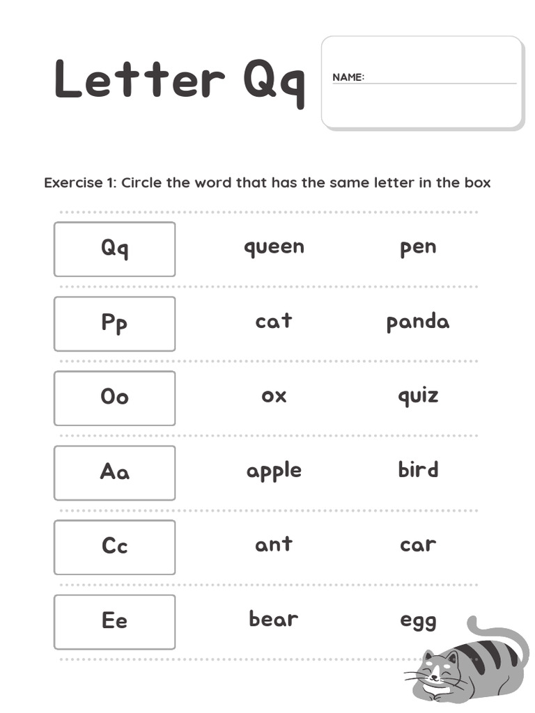 Letter Qq Learning Activities | PDF