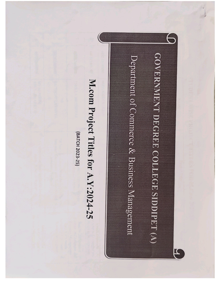 Project Titles | PDF