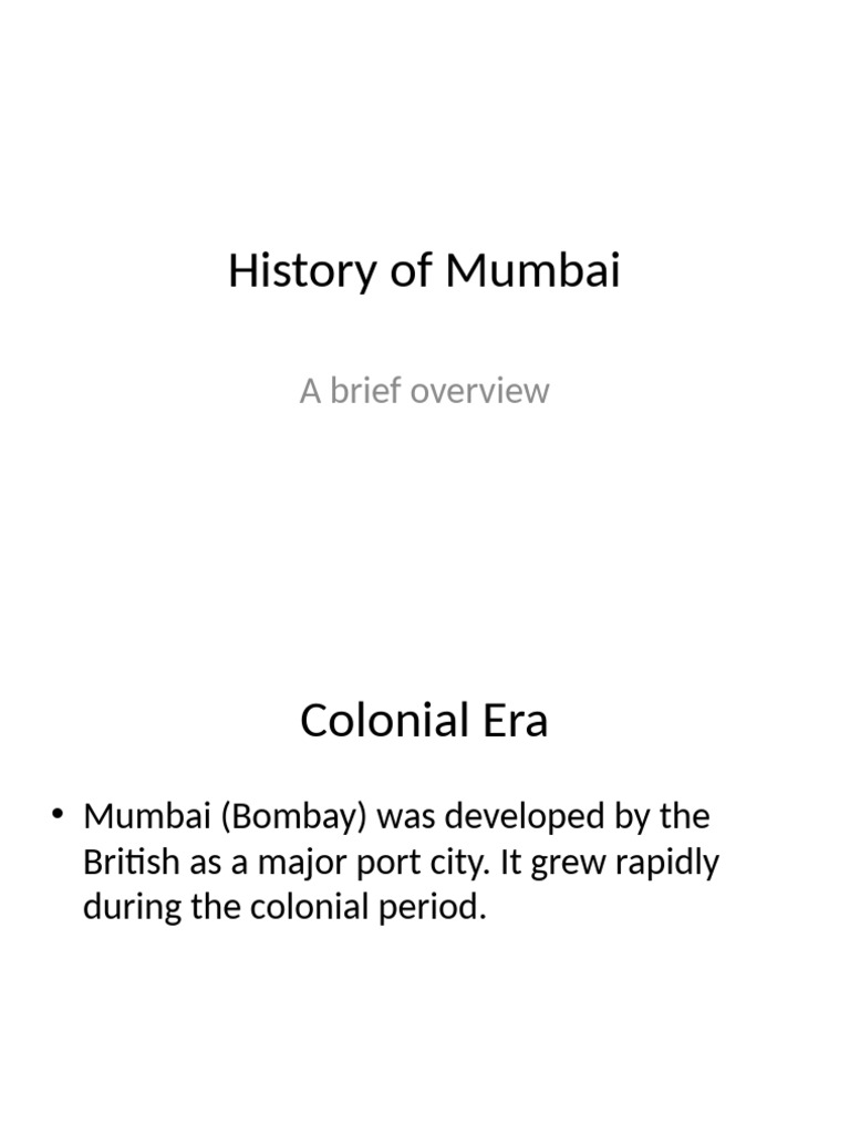 Overview of Mumbai's History | PDF