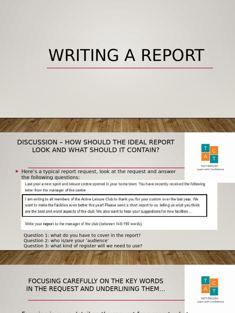 Writing A Report CAE | PDF