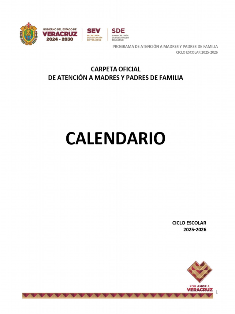 Calendario APF 2025-2026 Veracruz | PDF | Escuelas