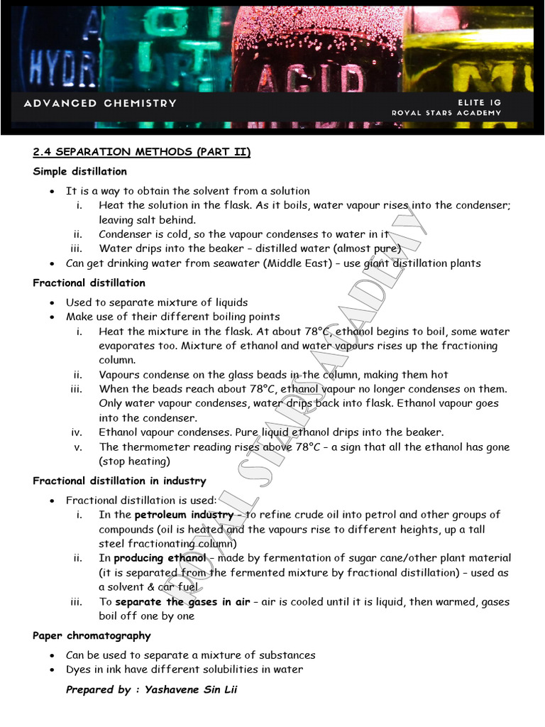2.4 Separation Methods (Part II) | PDF